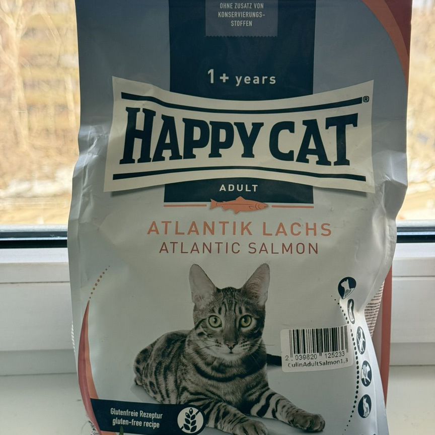 Сухой корм для взрослых кошек happy cat