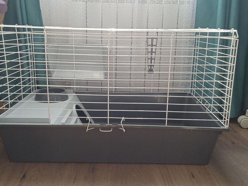 Клетка для кролика большая складная серого цвета