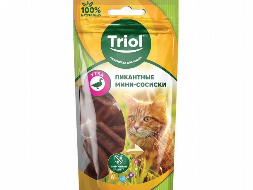 Triol (лакомства) пикантные мини-сосиски из утки д