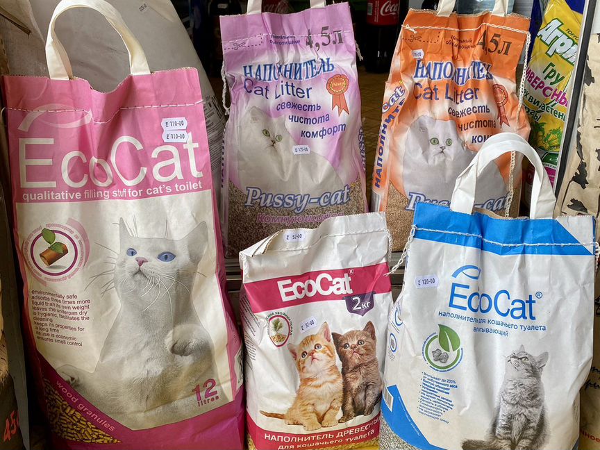 Наполнитель древесный и комкующийся Eco Cat