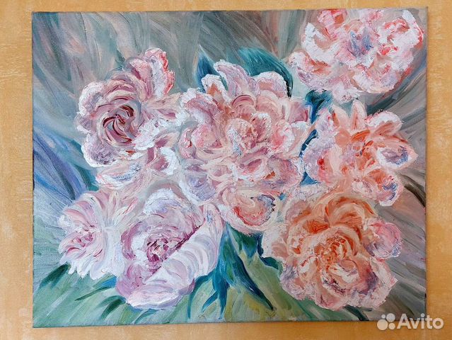 Картина маслом на холсте Пионы купить в Москве | Хобби и отдых | Авито