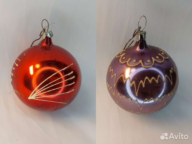 Елочные шары СССР со светящимся в темноте рисунком купить в Москве ...