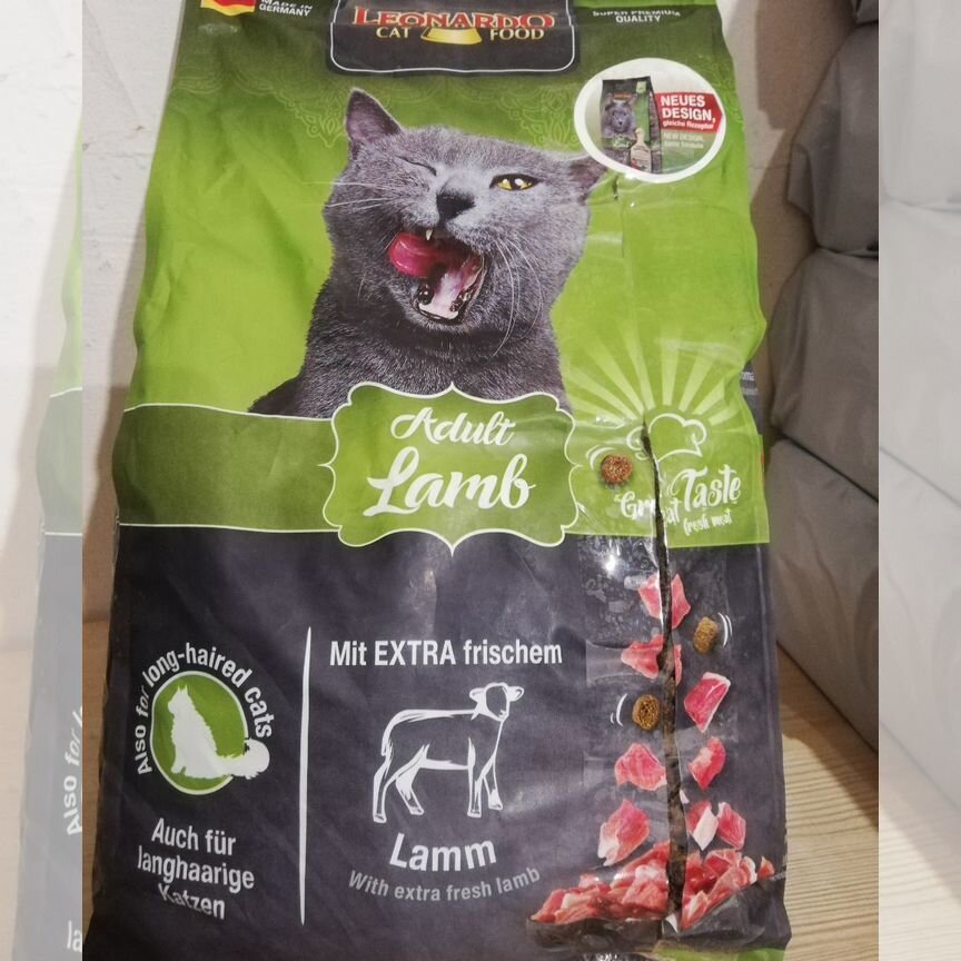 Корм для кошек Leonardo Lamb 1,8 кг(Поврежденный)