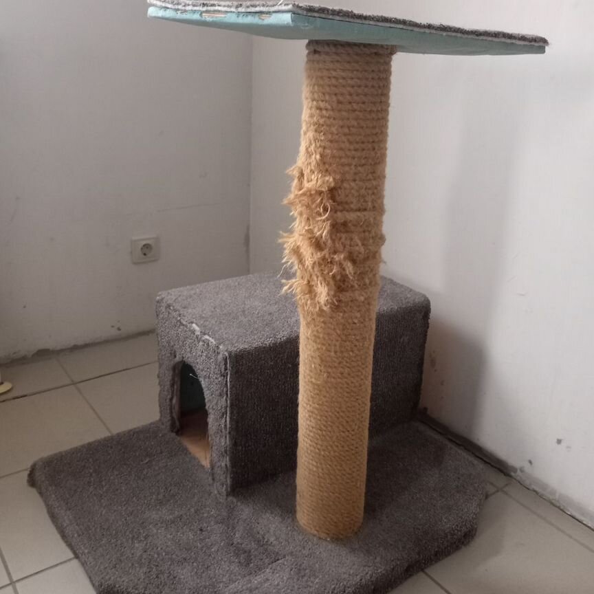 Когтеточка домик для кошки бу