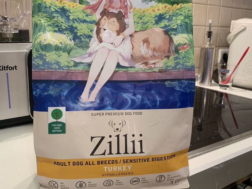 Корм для собак zillil, 3кг Индейка