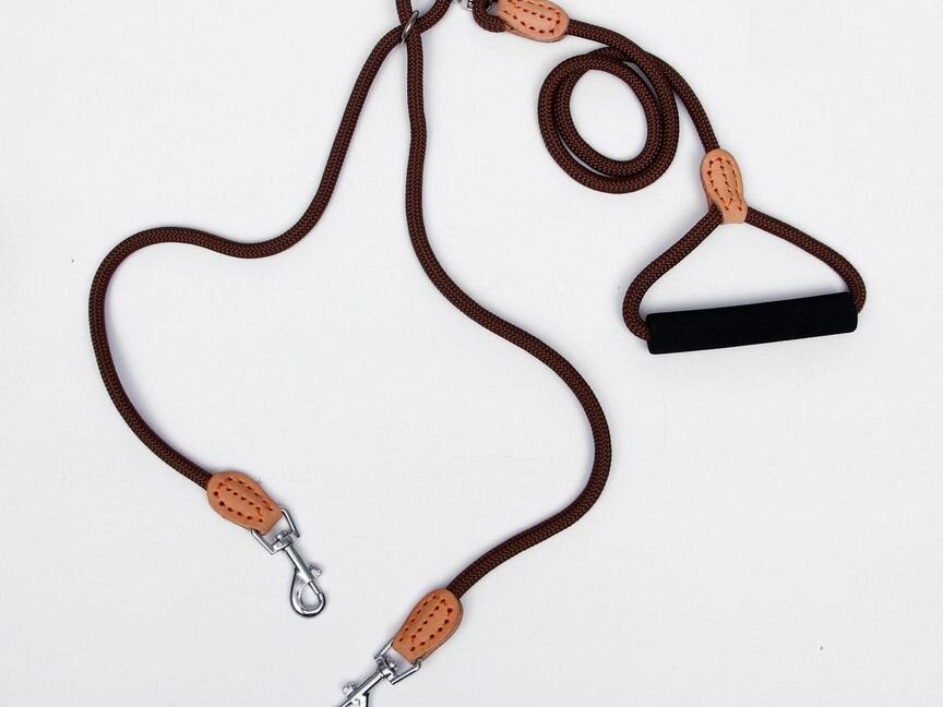 Поводок 8 мм со своркой на 2 собак