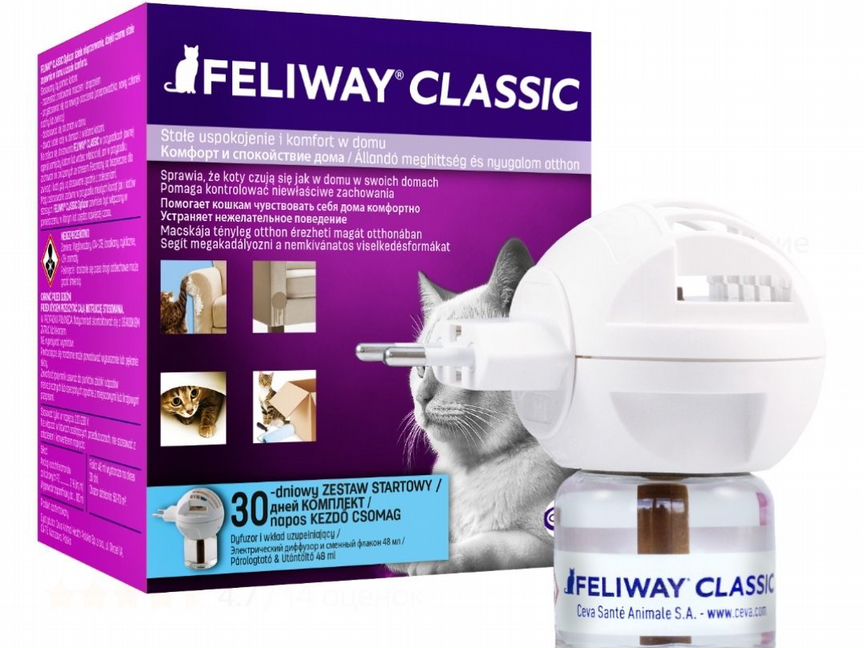 Неполный флакон feliway classic с диффузором