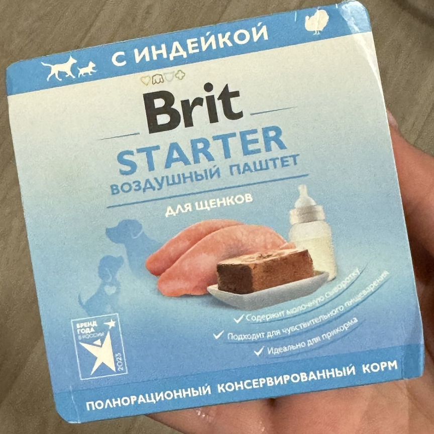 Паштет для щенков Brit starter с индейкой