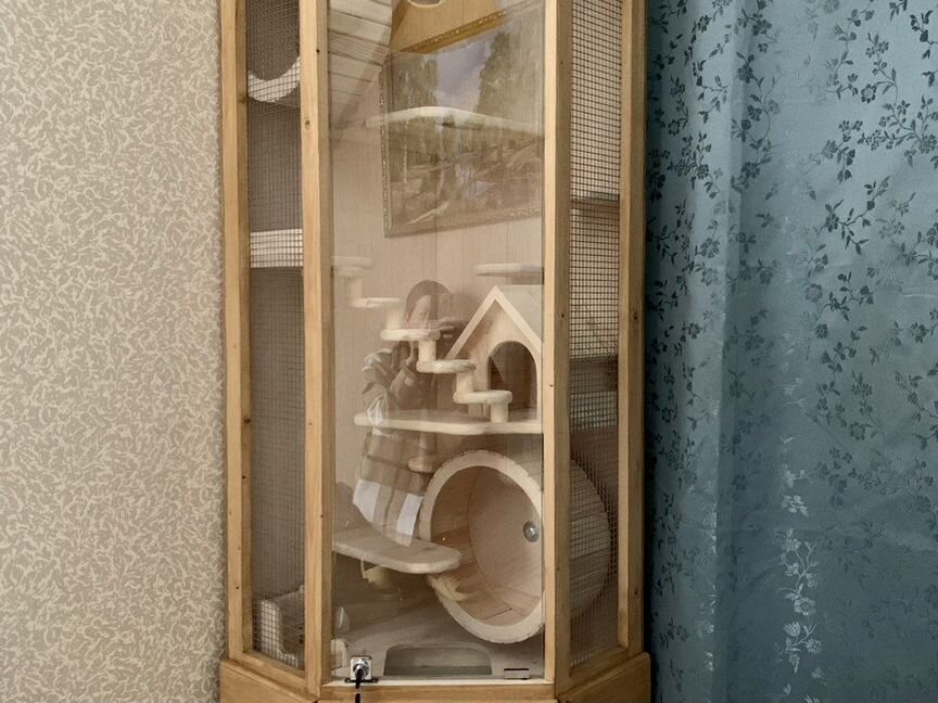 Угловая клетка, витрина для шиншил, белки, дегу