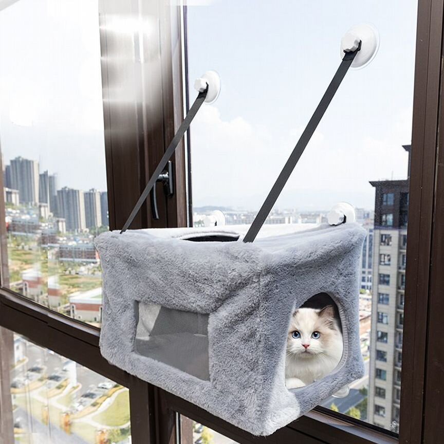Домик для кошек на окно