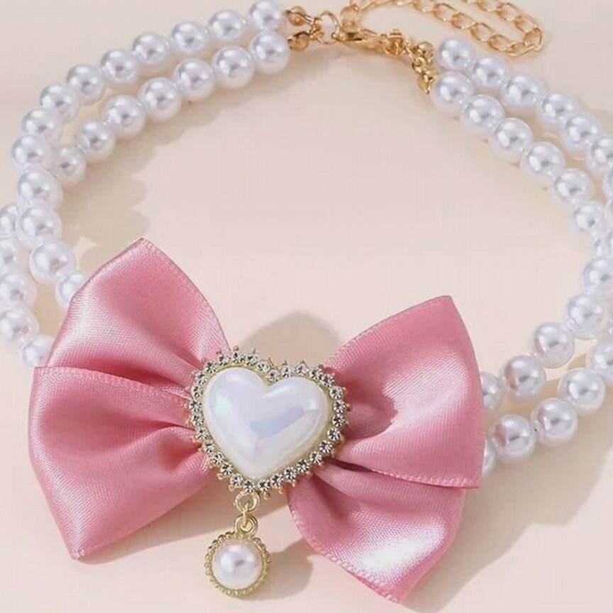 Двухслойный ошейник moonbiffy для собак и кошек Розовый, L, Pink Color