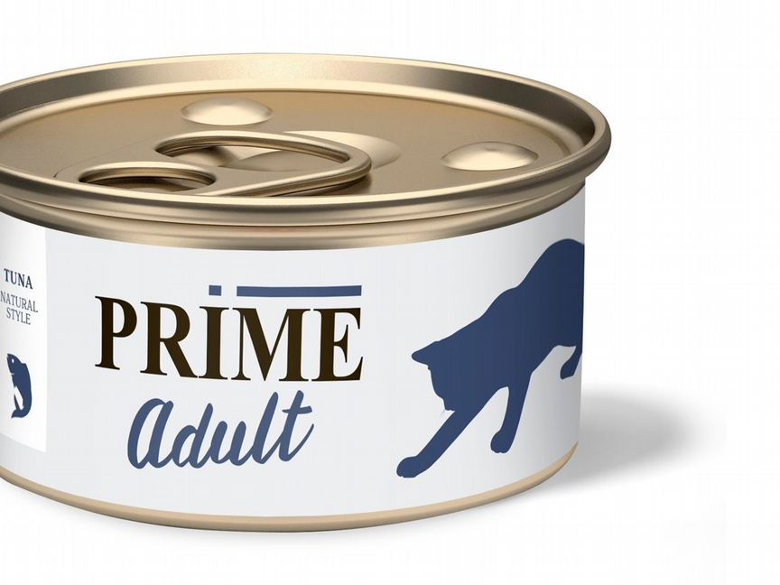 Prime консервы для кошек тунец в собственном соку