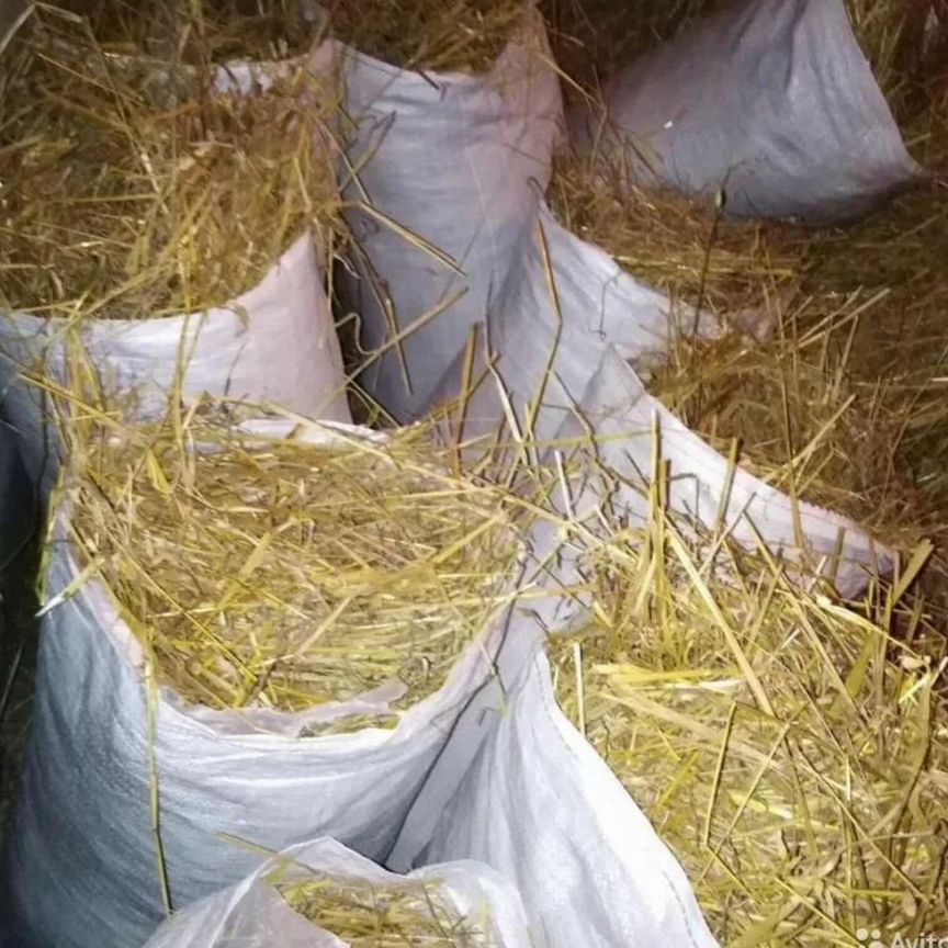 Солома в мешках