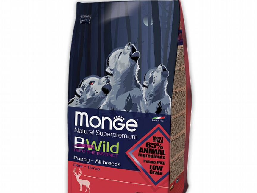 Корм для щенков Монж (Monge Bwild) 2,5 кг Олень