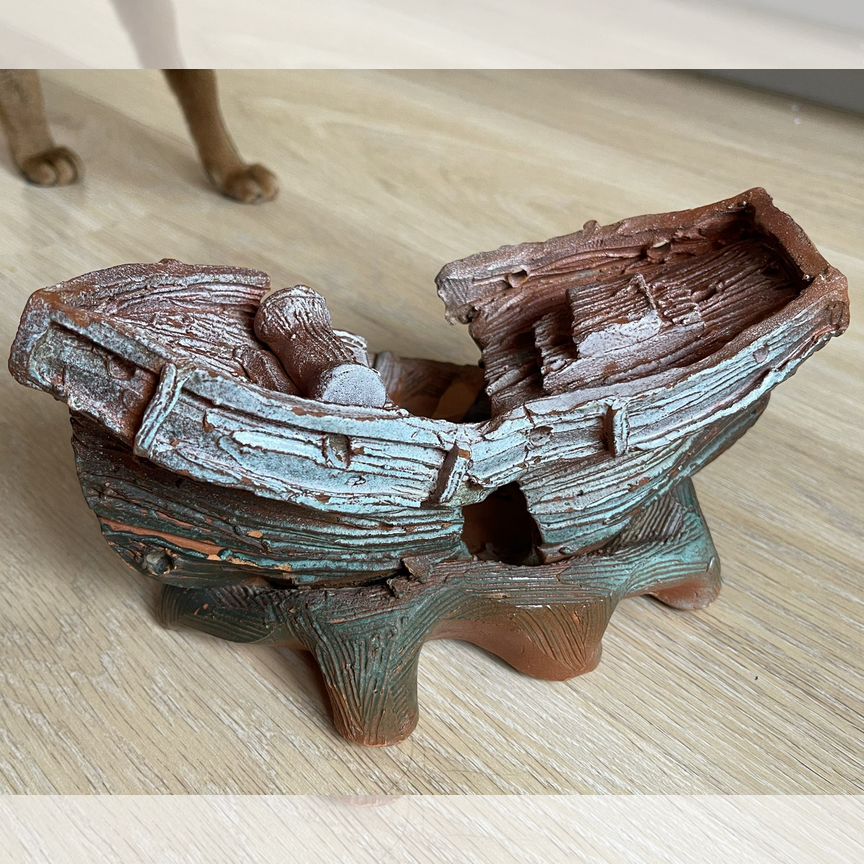 Декор для аквариума корабль глина