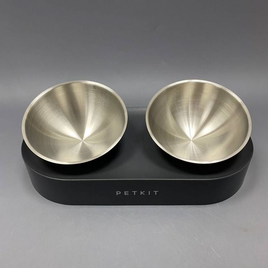 Миска двойная для кошек и собак из пищевой стали X