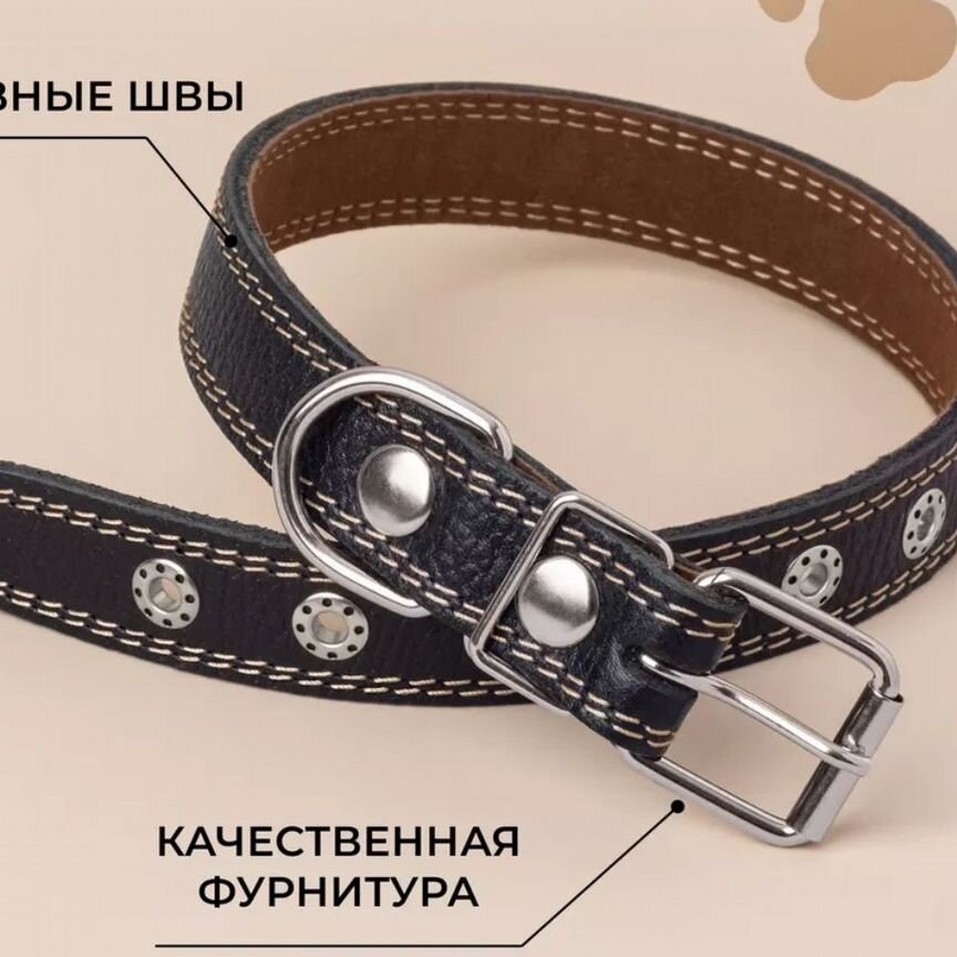 Ошейник для собак кожа 22-28