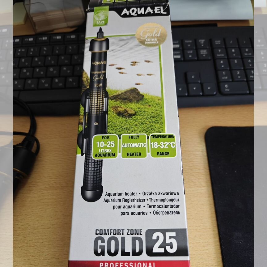 Обогреватель для аквариума aquael gold 25w