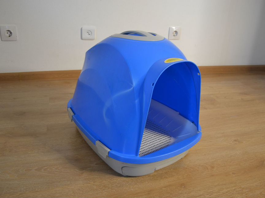 Кошачий дом / туалет синий (без дверцы)