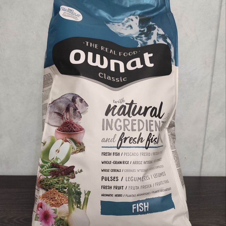 Корм для собак ownat, 4кг с рыбой