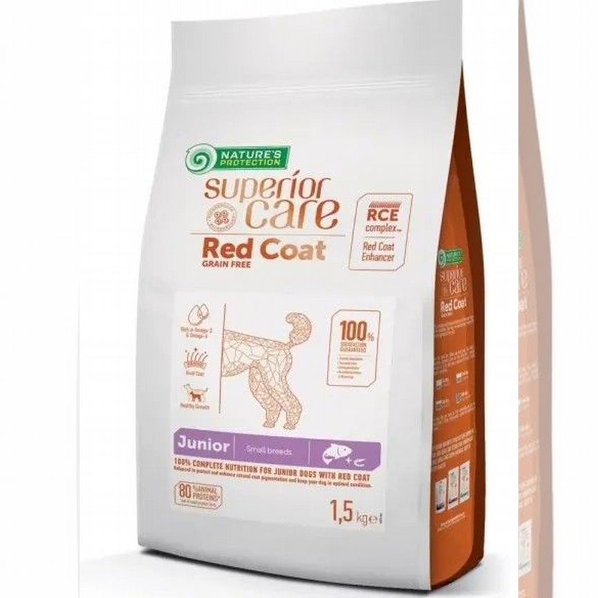 Корм д/рыжих щенк Nature's Protection RED coat 1,5