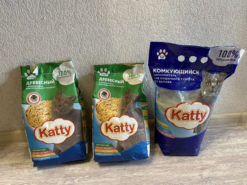 Кошачий наполнитель 3 упаковки новый