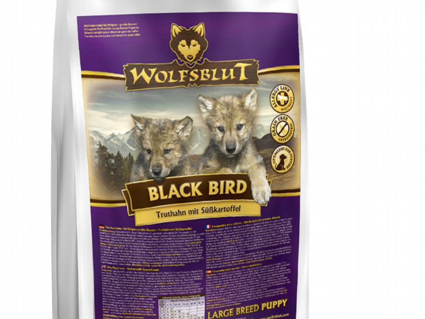 Wolfsblut Черная птица для щенков крупных пород