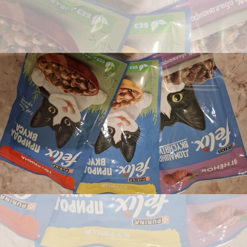 Влажный корм для кошек феликс