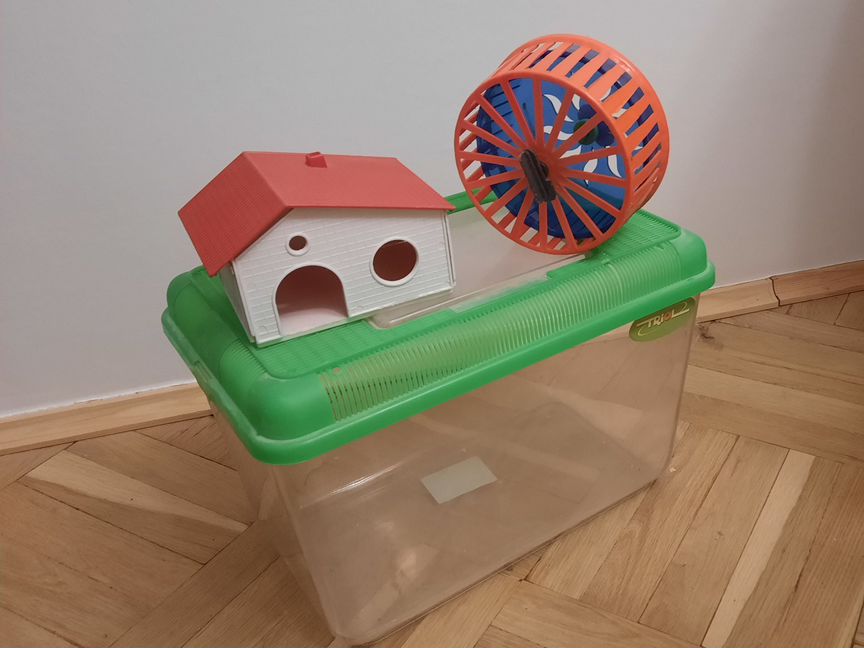 Клетка для хомяка с колесом и домиком