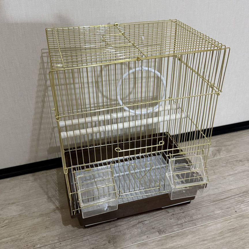 Клетка для птиц золотая новая