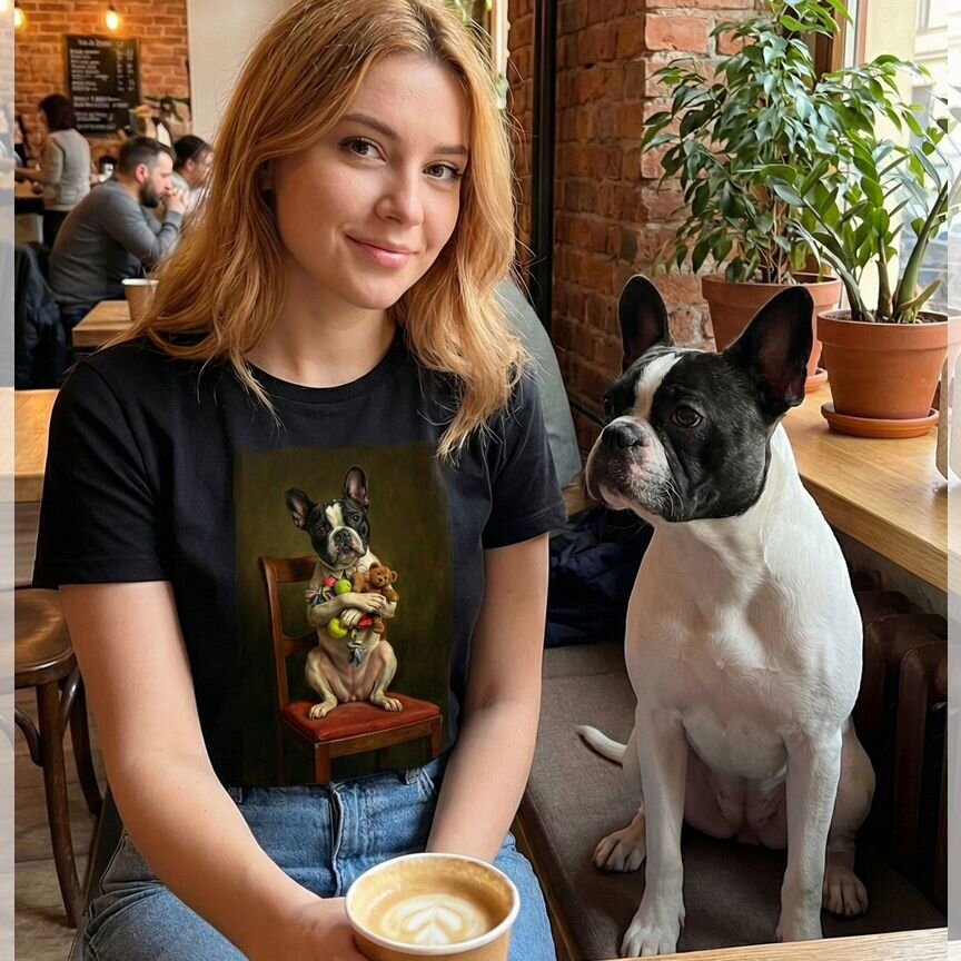 Футболка с бульдогом / по фото питомца