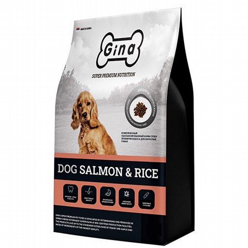 Корм для собак Gina Dog salmon & rice