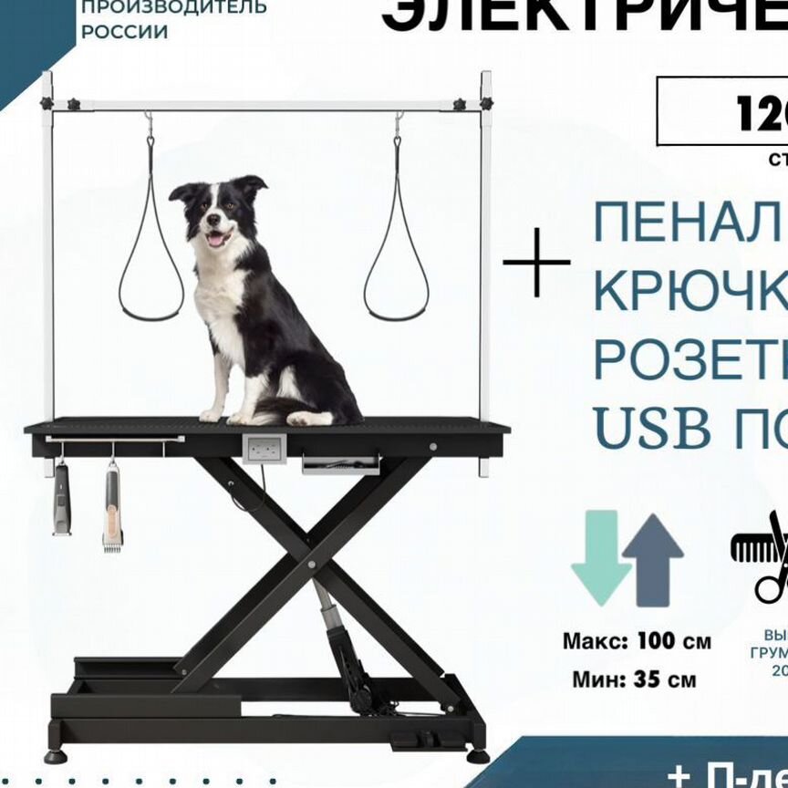 Стол для груминга электрический 120х60см