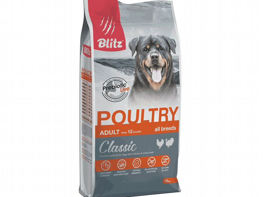 Корм Blitz Блиц Poultry Adult Dog для собак