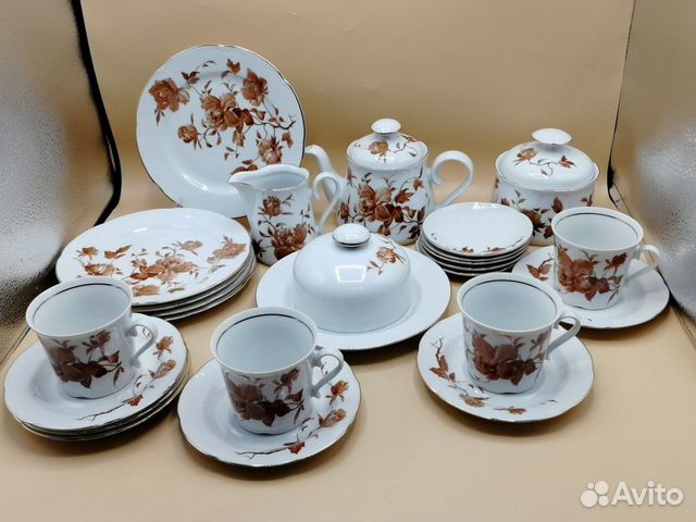 Сервиз чайный 24 пр фарфор Цветы Jlmenau GDR купить в Челябинске ...