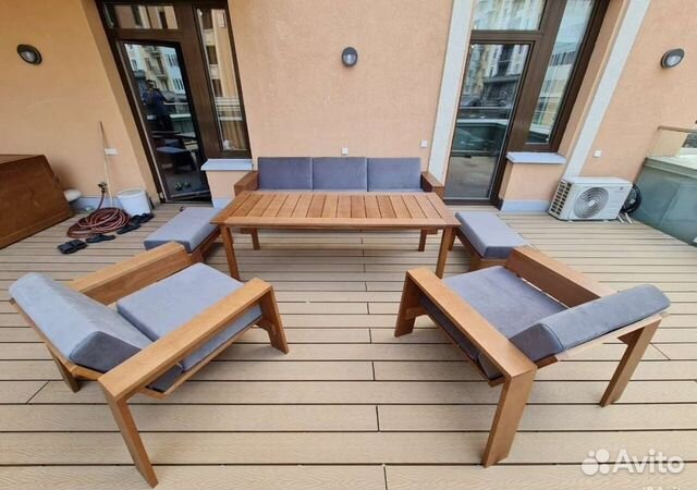Комплект садовой мебели из дерева диван на террасу купить в ...