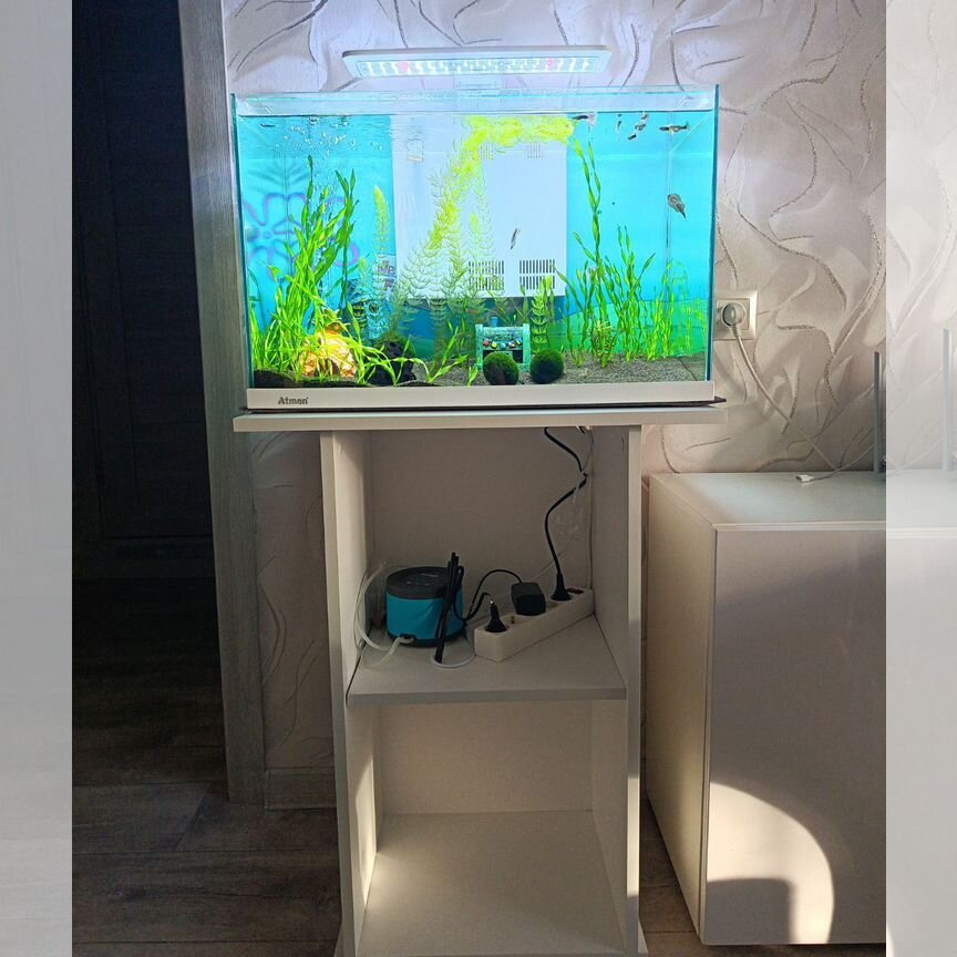 Аквариум 75 л с тумбой полностью в сборе