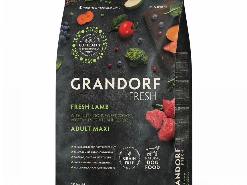 Корм для крупных собак Grndorf Fresh ягненок 10 кг