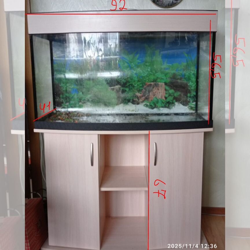 Аквариум с тумбой, панорамный 200л