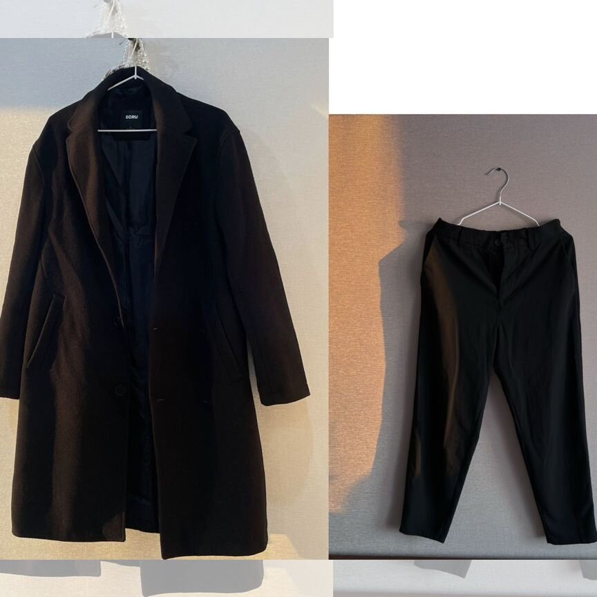 Брюки, пальто и рубашка за