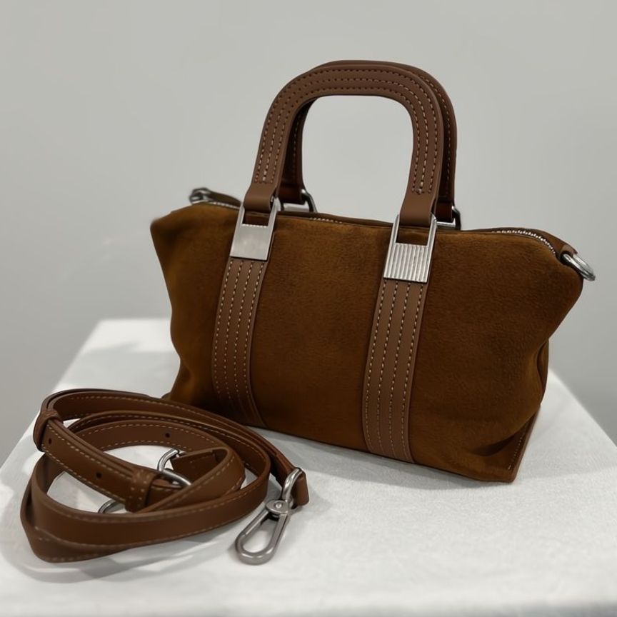 Сумка натуральная замша коричневая