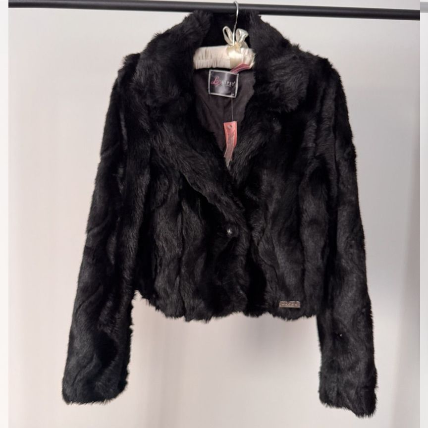 Шуба полушубок пиджак из искусственного меха