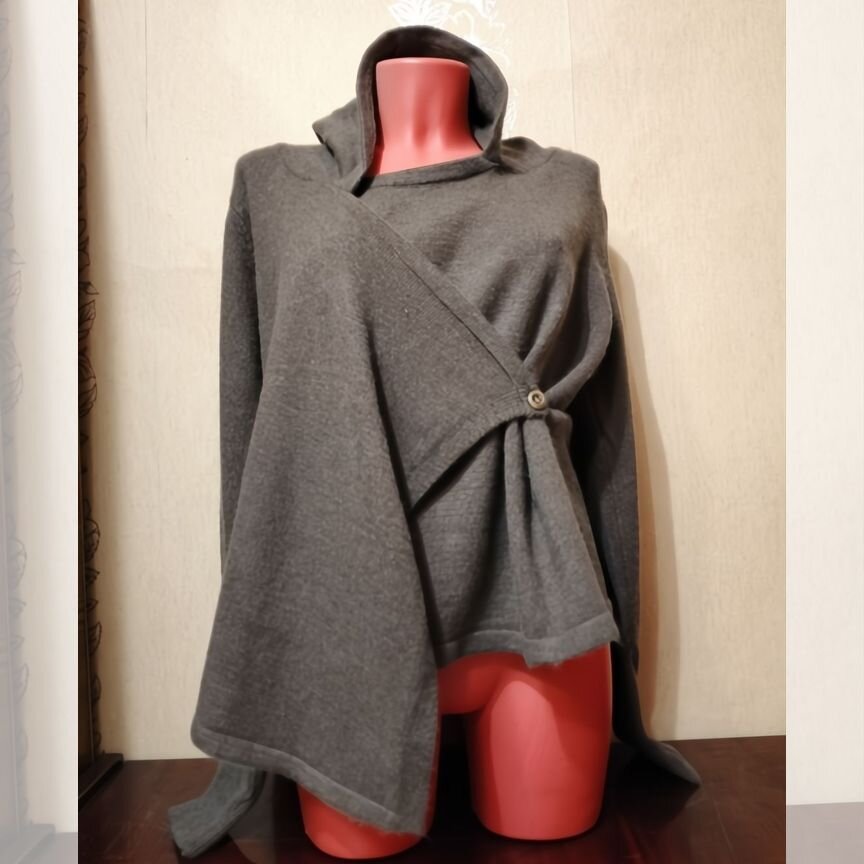 Кардиган,пончо с капюшоном,р.44-46