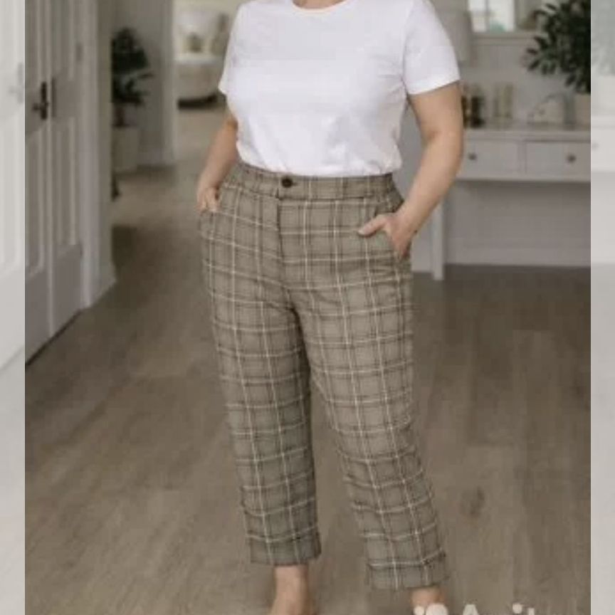 Винтажные брюки женские в клетку