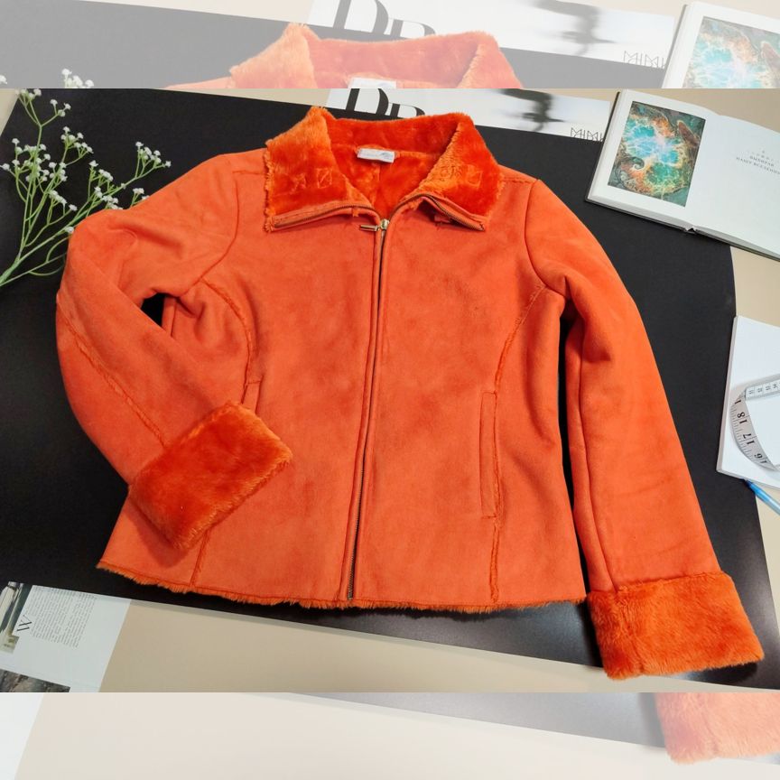 Демисезонная дубленка женская короткая 44 46