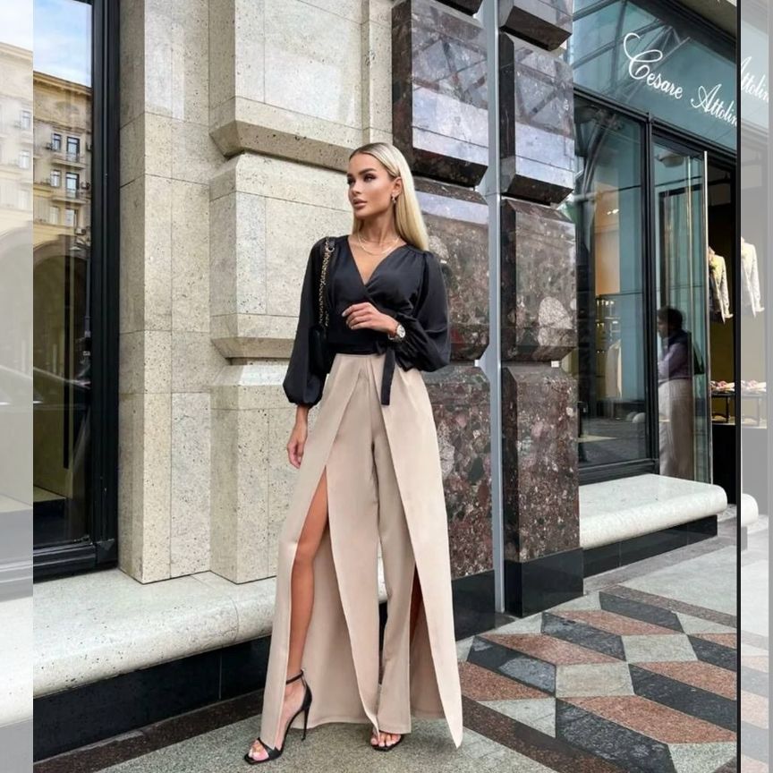 Брюки штаны с разрезами